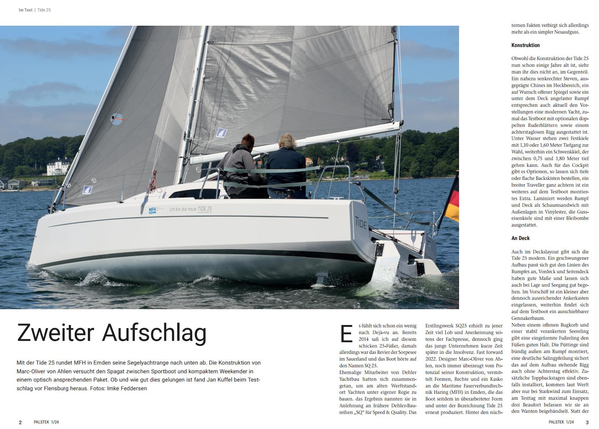 Tide 25 im Test des Magazins "Palstek" - Yachtdesign v. Ahlen